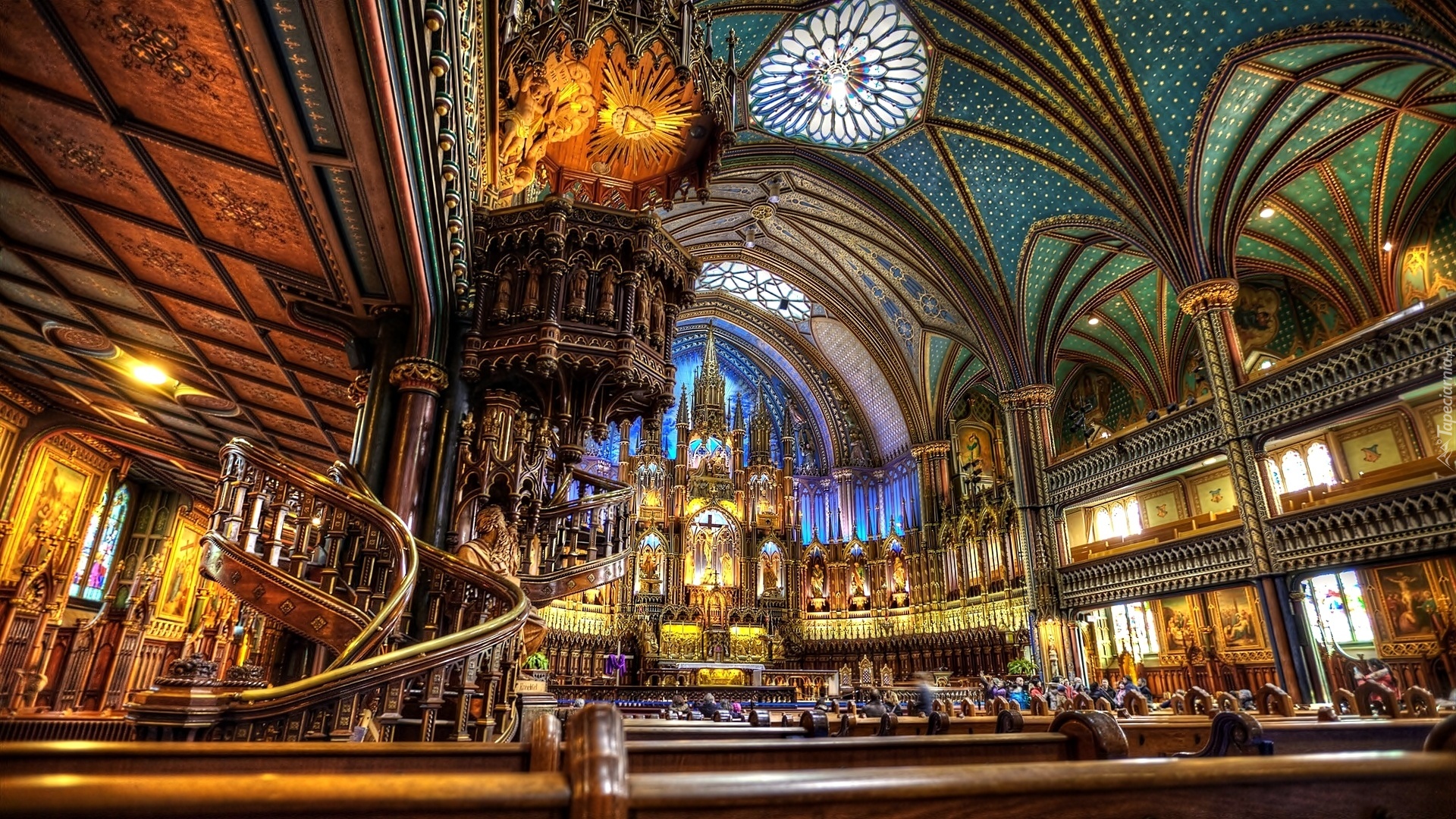 Katedra, Notre Dame, Wnętrze Katedra, Notre Dame, Wnętrze